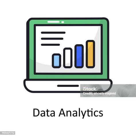 Data Analytics Vektor Diisi Garis Besar Doodle Desain Ilustrasi Simbol