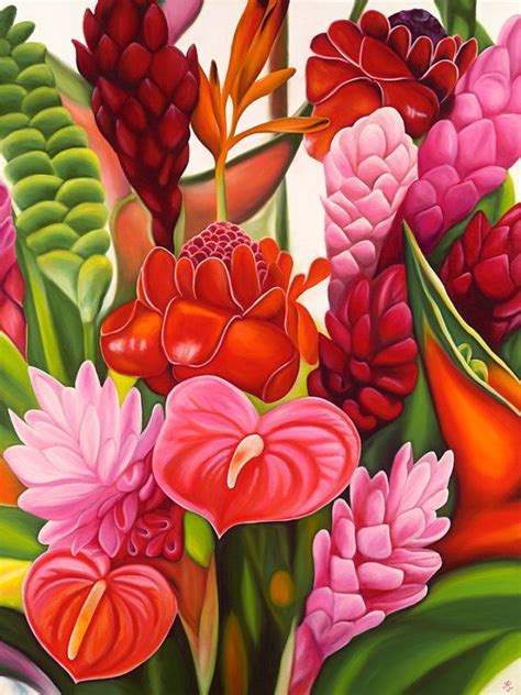 Flower Art Tropical Painting Flower Art Painting