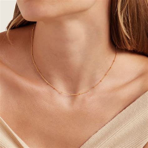 18ct Gold Vermeil 16 Inch Beaded Necklace Aspinal Of London