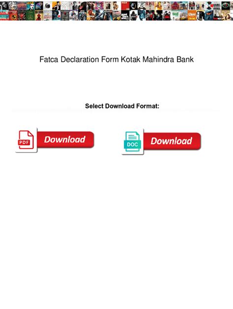 Fillable Online Fatca Declaration Form Kotak Mahindra Bank Fatca