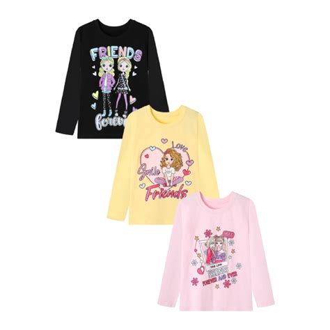 Hileelang Big Girls Long Sleeve Tee Shirt Cotton Crewneck Friends