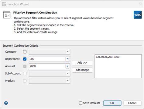 Segment Combination Criteria Wands For Oracle