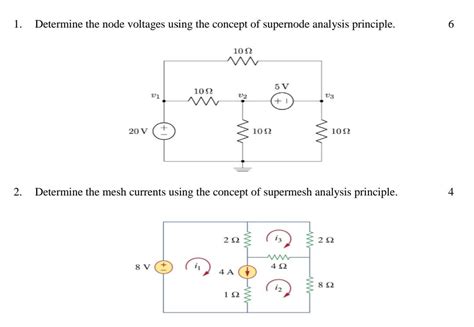 Solved Determine The Node Voltages Using The Concept Of Chegg