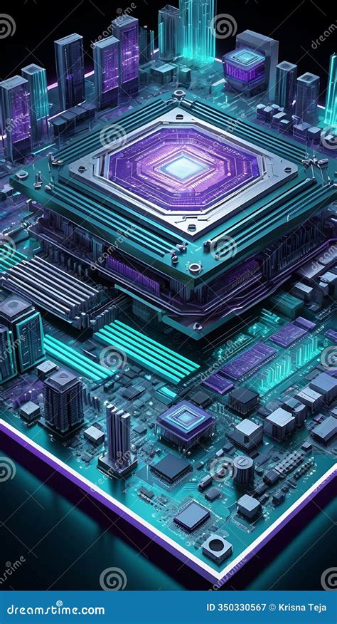 Futuristic Nano Tech Computer Isometric View Stock Illustration Illustration Of Stream