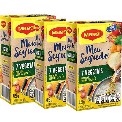 Maggi Tempero Meu Segredo 7 Vegetais Com Alho Cebola E Salsa 3x49g