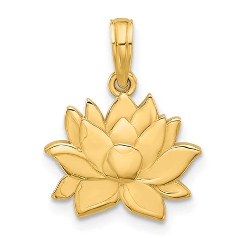14k Yellow Gold Lotus Flower Pendant D5604 Joy Jewelers