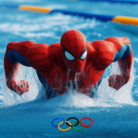 Spiderman Swimming Champion At The Summer Olympics Swimming Champions