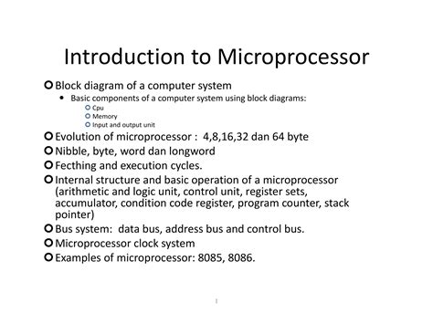 Intro To Microprocessor And Its Detailing And Applications Ppt