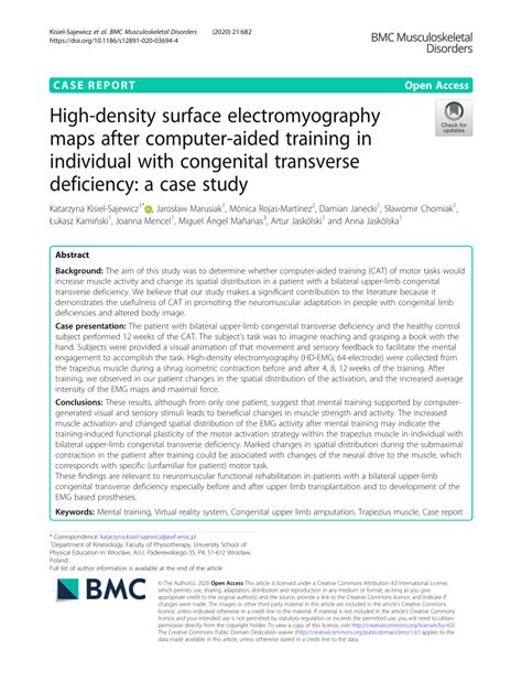 Pdf High Density Surface Electromyography Maps After Computer Aided Training In Individual