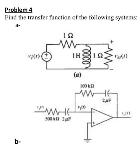 Solved Problem 4 Find The Transfer Function Of The Following