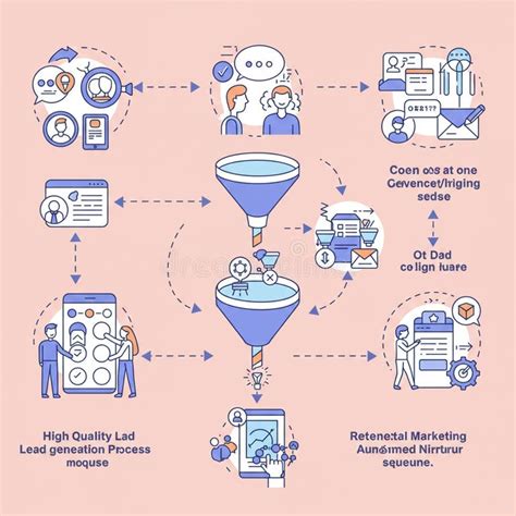 Flowchart Illustration Depicting A Lead Generation And Marketing