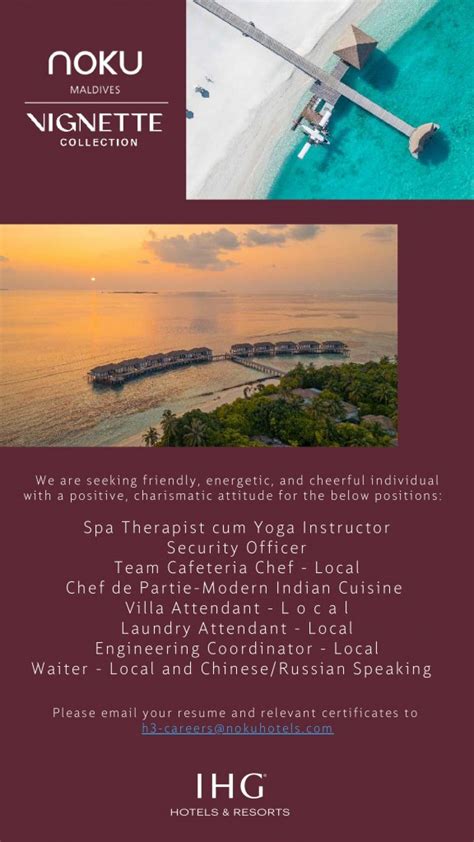 Engineering Coordinator Jobs In Noonu Atoll Maldives At Noku Maldives