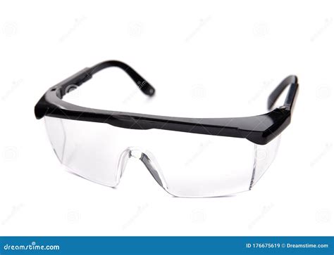 Safety Glasses For Experiments On A White Background Stock Image