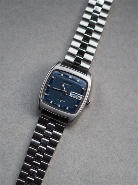Seiko Lm 5606 5040 Lord Matic Tv Shape Matte Blue Frame Dial