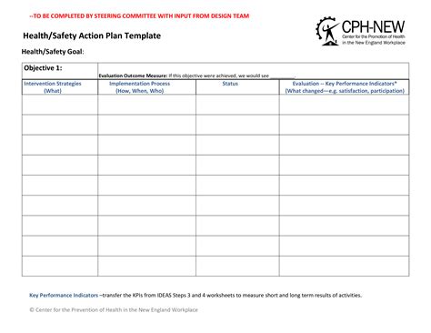Health And Safety Action Plan Template