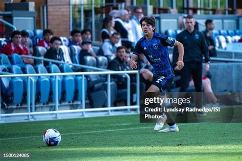 Edwyn Mendoza Of Quakes Ii Dribbles The Ball During A Game Between