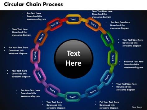 PowerPoint Design Circular Chain Process Teamwork Ppt Designs