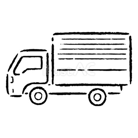 手描きの中型トラックのイラスト 白黒イラスト No 26275309｜無料イラスト・フリー素材なら「イラストac」