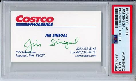 Jim Sinegal Costco Founder Signed Business Card Psa Dna Coa Authentic