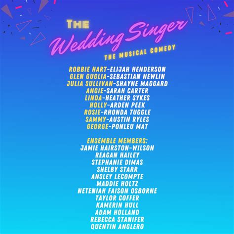 Cast List The Wedding Singer Community Theatre Of Greensboro