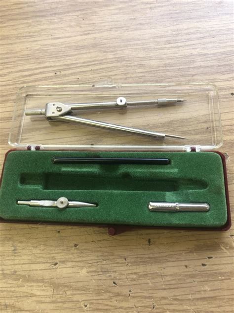 Vintage Compass Precision Instruments Drawing Drafting Set Made In