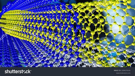 Carbon Cloth Nanomaterial Structure Nanotubes Modern Stock Illustration