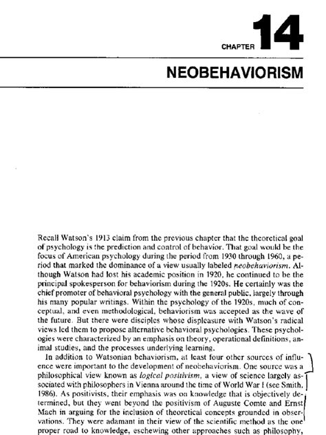 Neobehaviorism Pdf Behaviorism Positivism