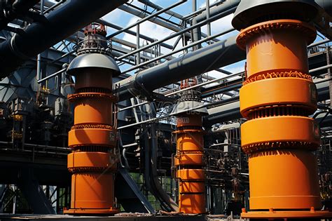 산업 시설의 장비 및 복잡한 배관 시스템