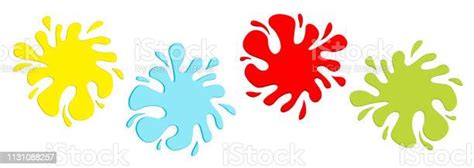 다채로운 블 럿 스플래시 아이콘 설정 라인 변했다 평면 디자인입니다 흰색 배경입니다 격리 0명에 대한 스톡 벡터 아트 및 기타 이미지 Istock