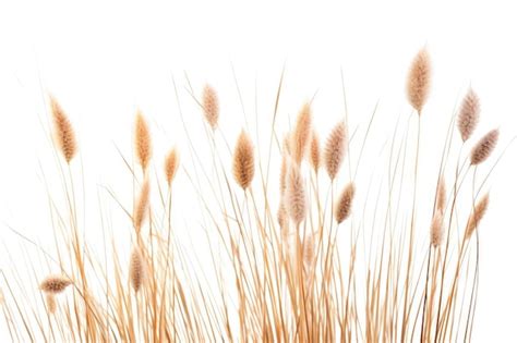 Premium Ai Image Grass In The Wind On A White Background