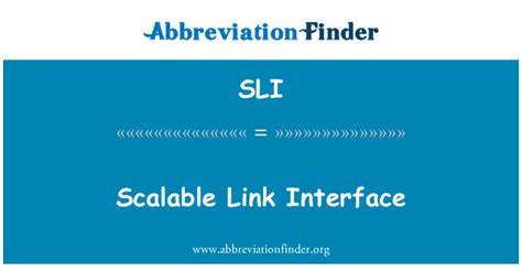 Sli Stands For Scalable Link Interface Abbreviation Finder Sli Stands For Scalable Link Interface Abbreviation Finder