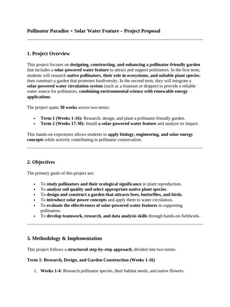 Pollinator Paradise Proposal Pdf Pollinators Solar Power