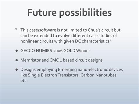 Ppt Evolving Chuas Circuit Topology Using Genetic Algorithm