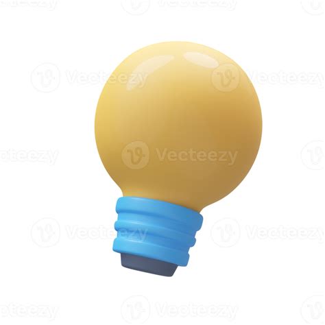 3d Yellow Light Bulb Icon Business Knowledge Tips Ideas 14301003 Png