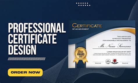 Design A Professional Certificate Award Or Diploma Design By