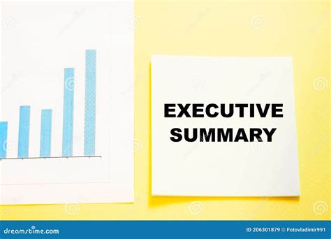 Executive Summary On Office Paper With Blue Diagram And Light