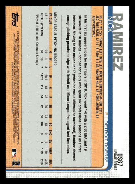 2019 Topps Update Us67 Nick Ramirez Extra 35 Off 4 Ebay