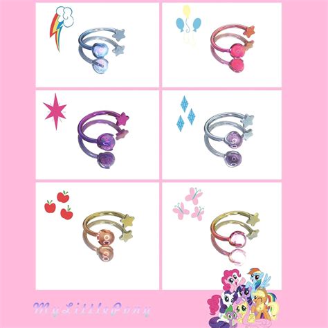 Titanium Mlp Opal Star Spiral Barbell 16g Twister Ring 11 Character