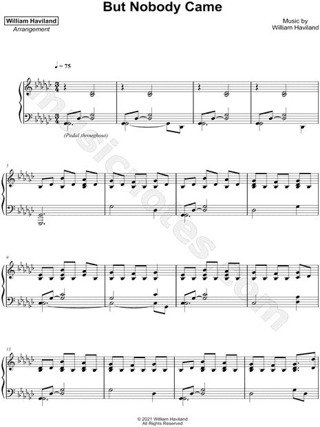 William Haviland But Nobody Came Sheet Music Piano Solo In Gb Major