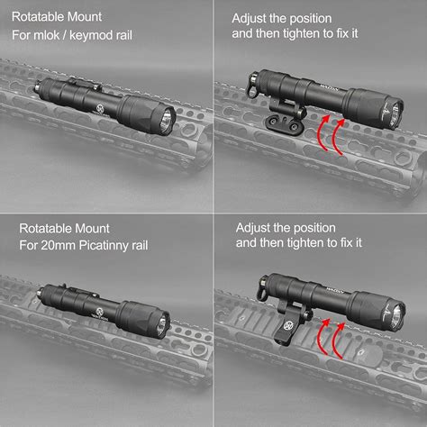 M600c Scout Light 800 Lumens Tactical Flashlight With Rotating Mount Base Picatinny And Mlok