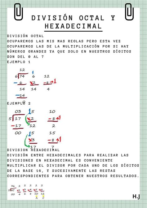 División Octal Y Hexadecimal