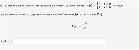 Solved Use The Unit Step Function To Express The Inverse Chegg Com