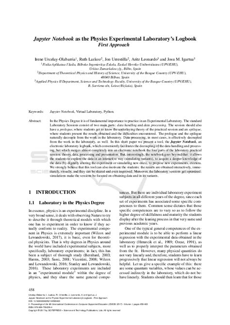 Pdf Jupyter Notebook As The Physics Experimental Laboratorys Logbook First Approach