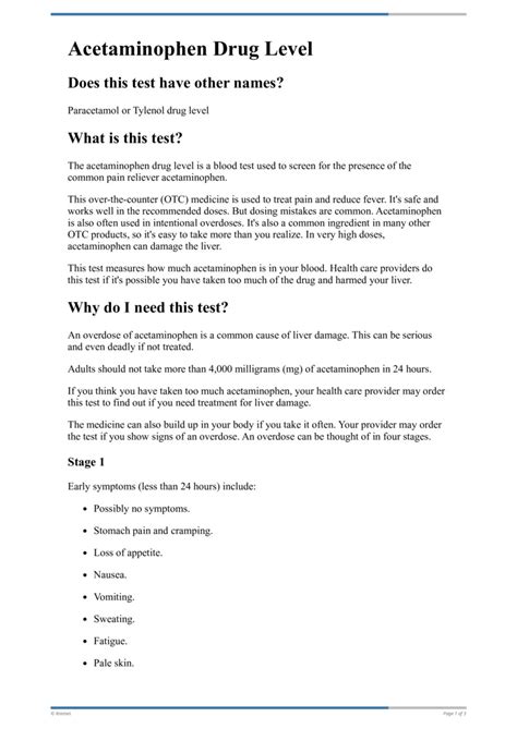 Acetaminophen Test Definition At Eileen Perry Blog