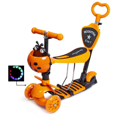 Детский самокат - трансформер 5 в 1 Scooter L-Beetle с родительской ...