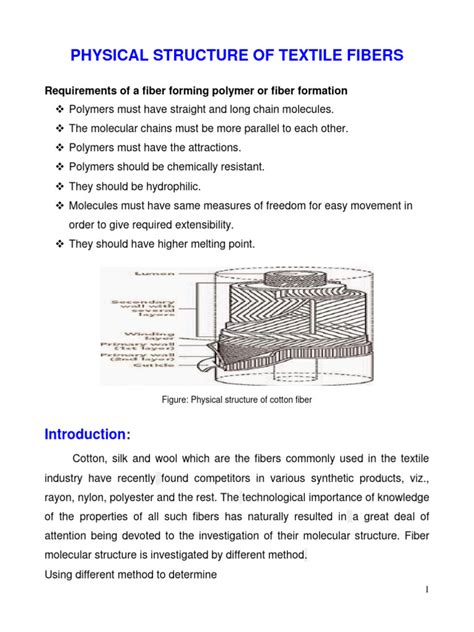 01physical Structures Of Fibres Pdf Polymers Electron Microscope