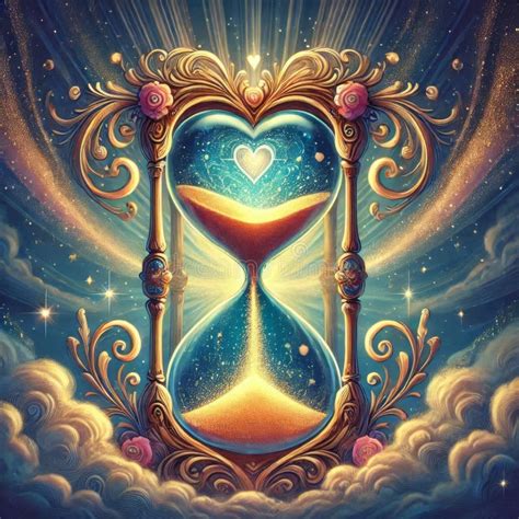 Ornate Golden Hourglass In Clouds Stock Illustration Illustration Of Hourglass Timeless