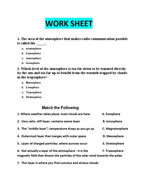 Work Sheet Grade 7 Pdf