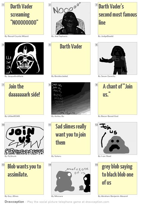 Darth Vader Screaming Noooooooo Drawception