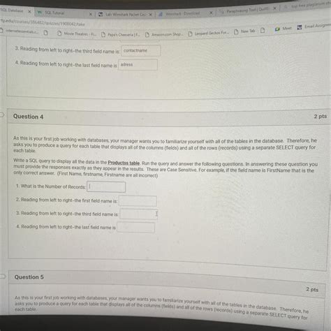 Free D Question 4 As This Is Your First Job Working With Databases
